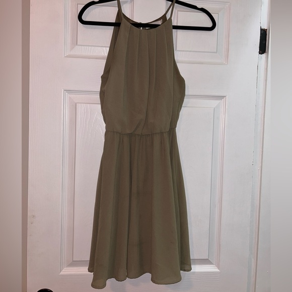 Lush | Dresses | Olive Green Racerback Chiffon Lush Dress | Poshmark